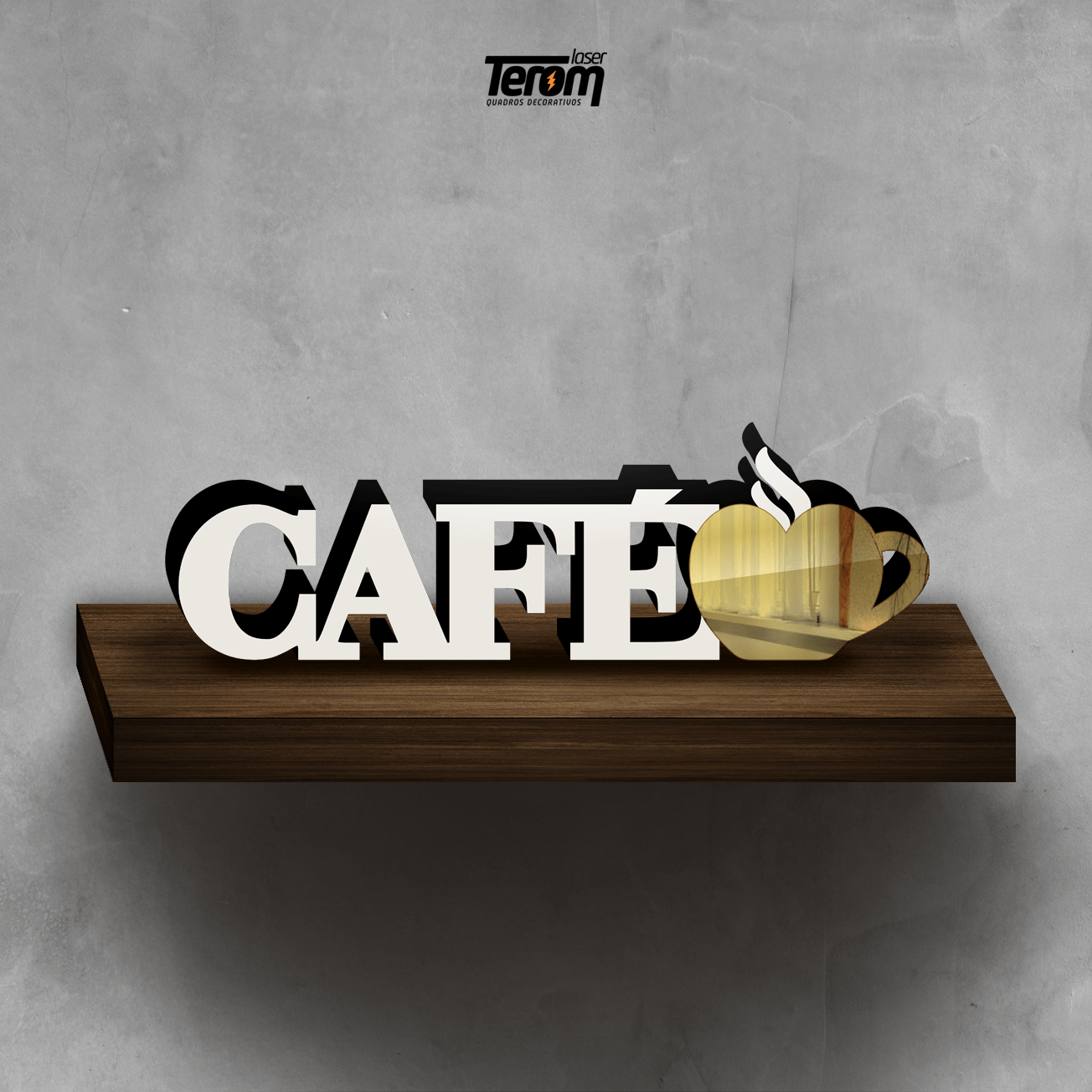 PLACA DE MESA - CAFÉ - TEROM Laser