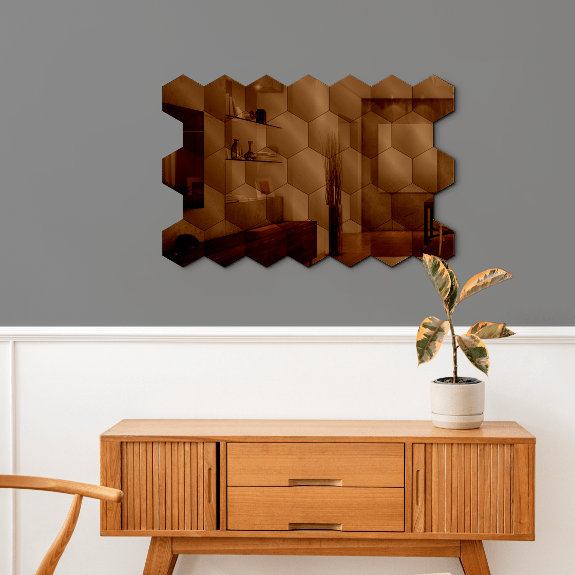 ESPELHO DECORATIVO - HEXAGONOS - TEROM Laser