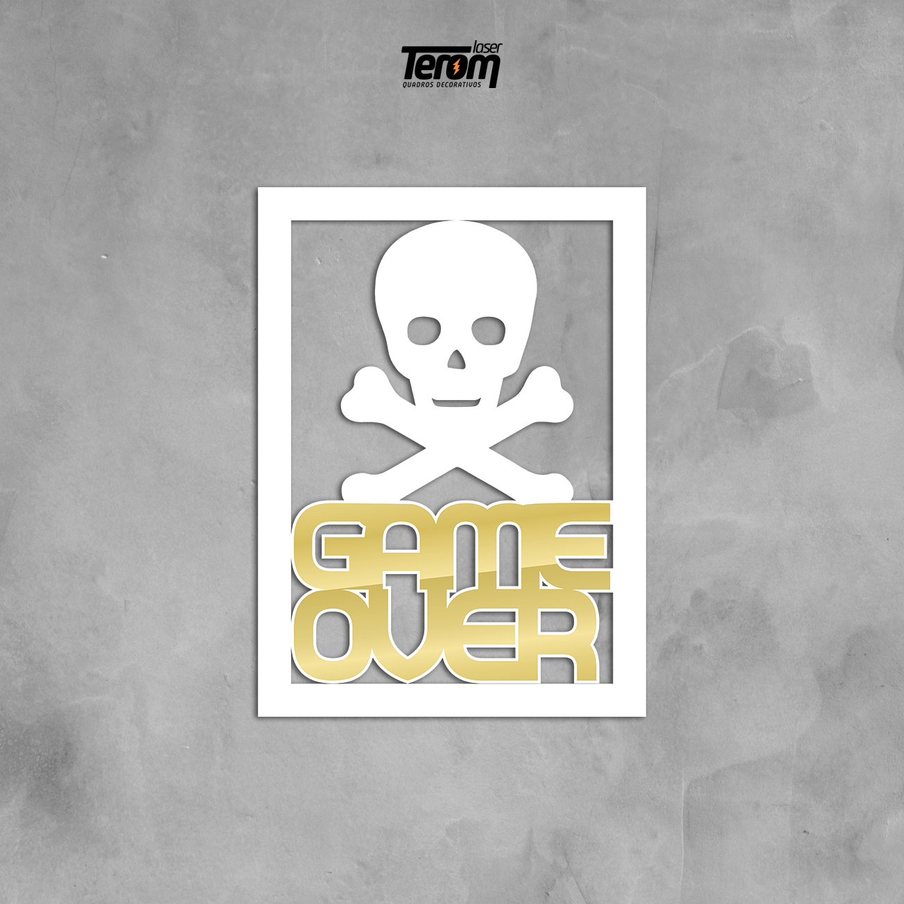 QUADRO DECORATIVO GEEK - GAME OVER DEATH - TEROM Laser