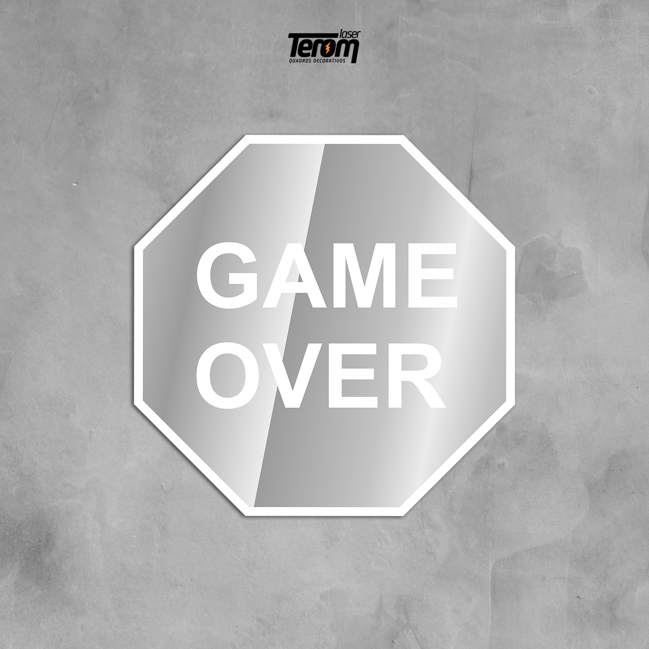 QUADRO DECORATIVO GEEK - PLACA GAME OVER - TEROM Laser