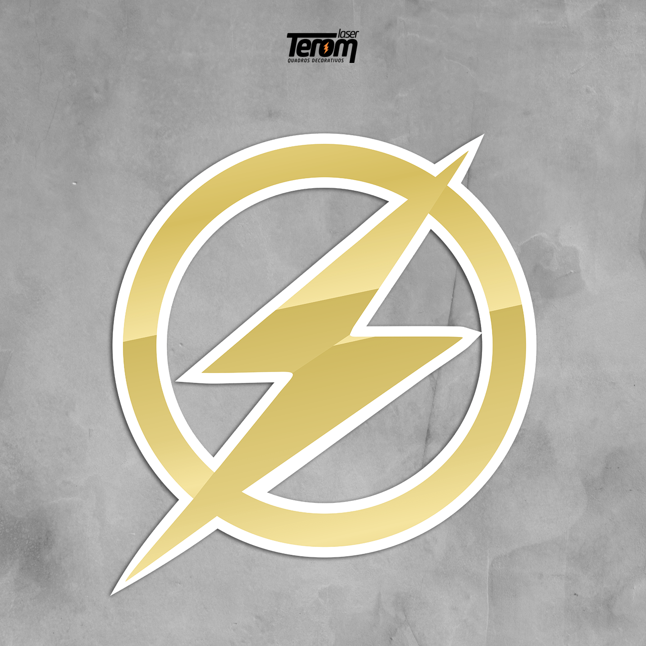 QUADRO DECORATIVO GEEK - SIMBOLO FLASH - TEROM Laser