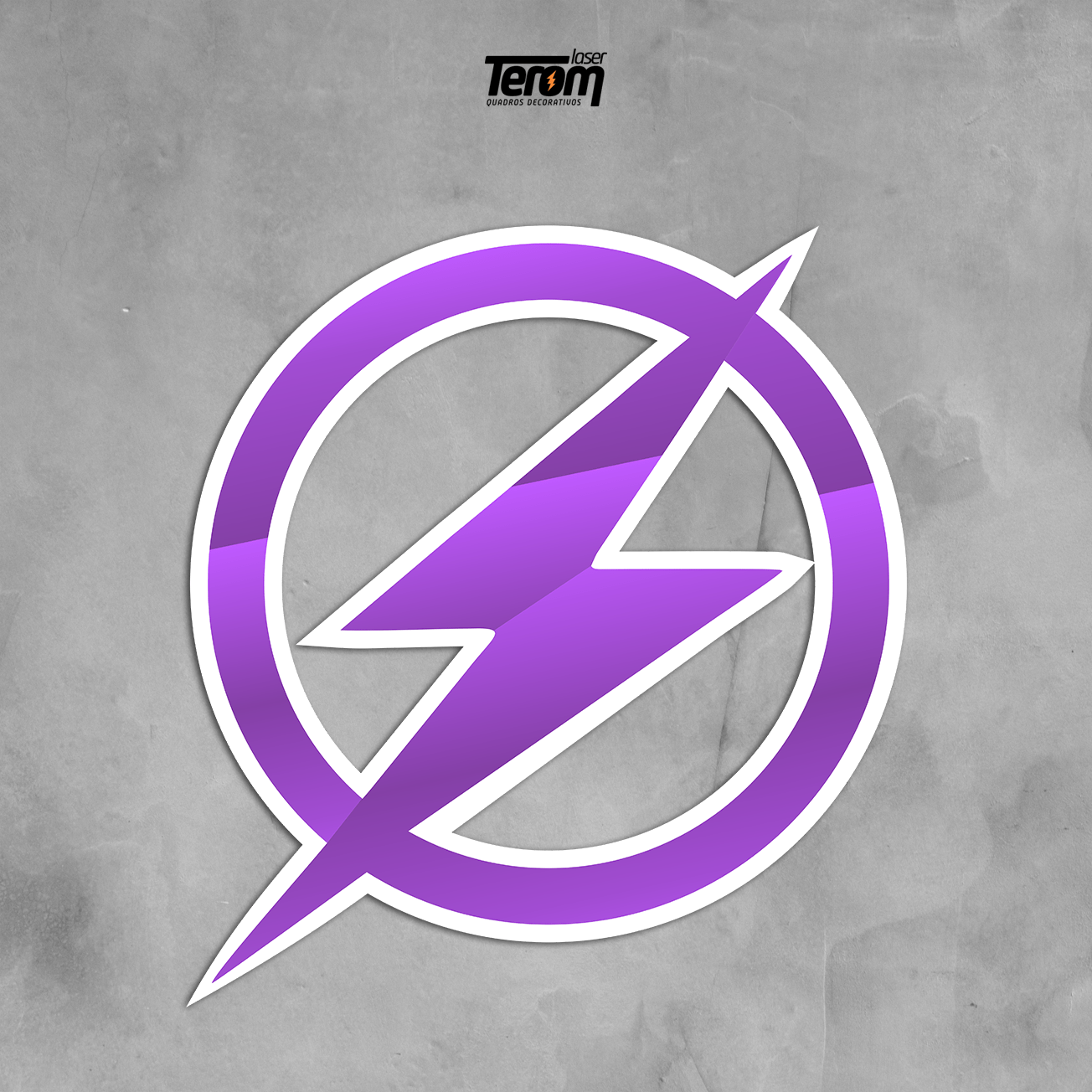 QUADRO DECORATIVO GEEK - SIMBOLO FLASH - TEROM Laser