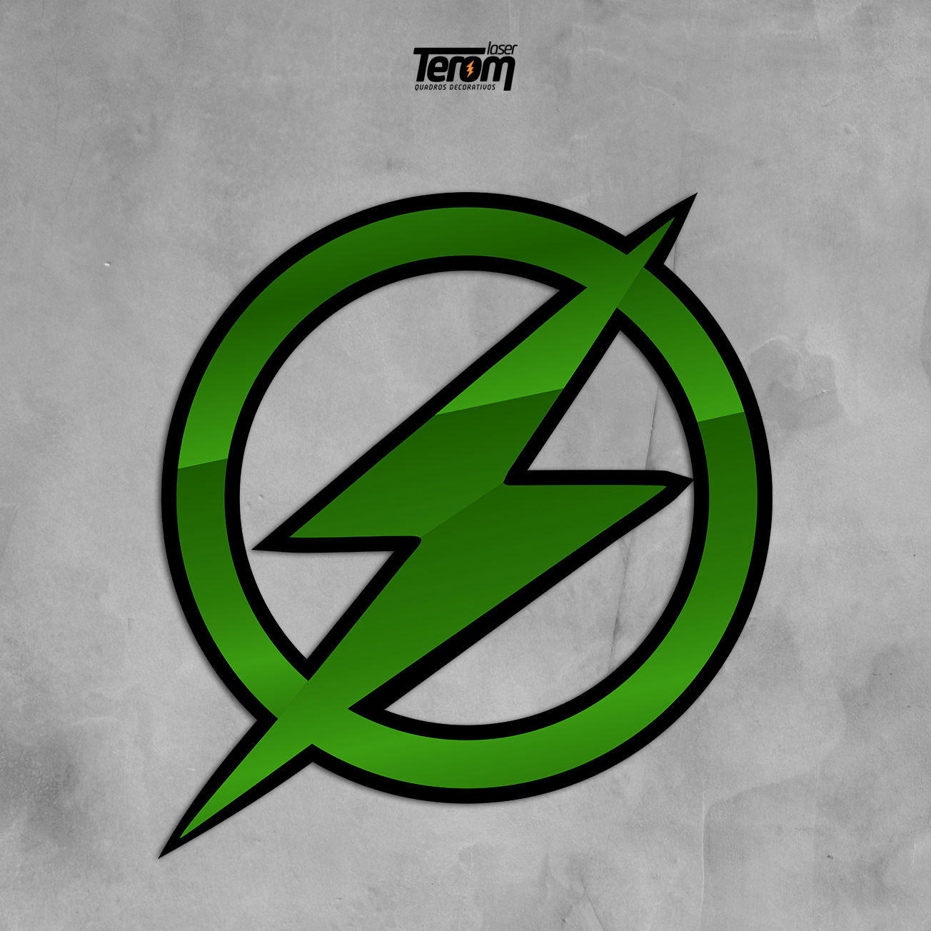 QUADRO DECORATIVO GEEK - SIMBOLO FLASH - TEROM Laser