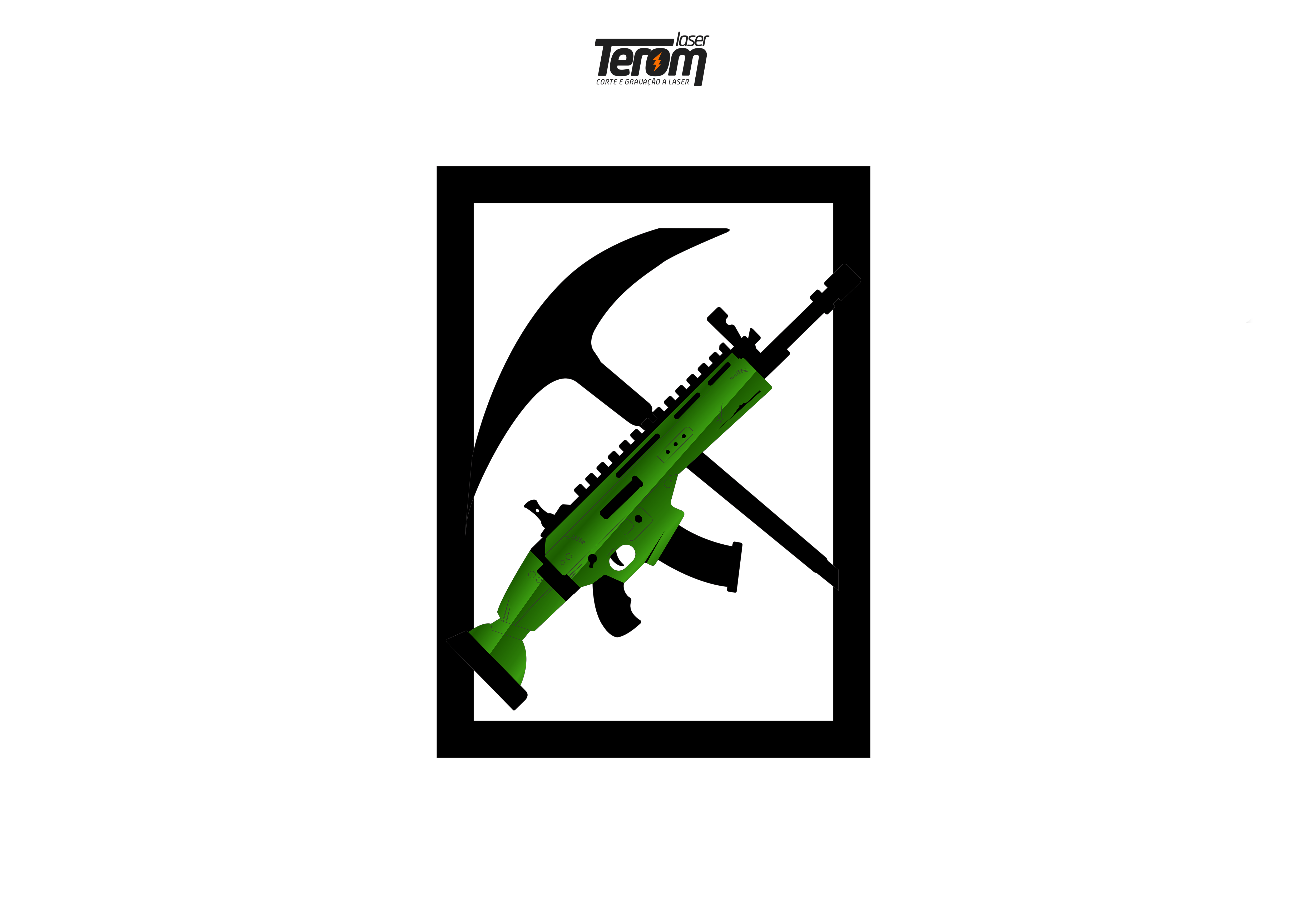 QUADROS DECORATIVO FORTNITE - SCAR-L - TEROM Laser
