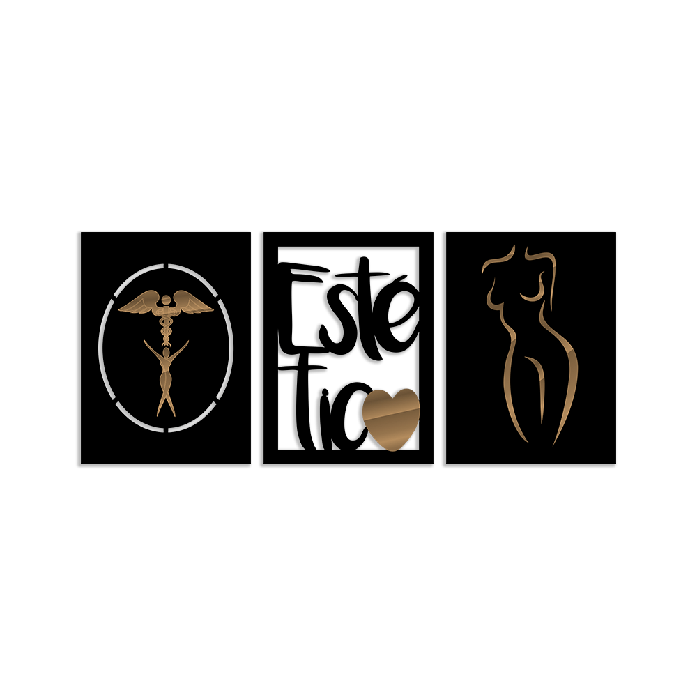 QUADROS DECORATIVOS ESTÉTICA - SIMBOLO ESTÉTICA CORPO - TEROM Laser