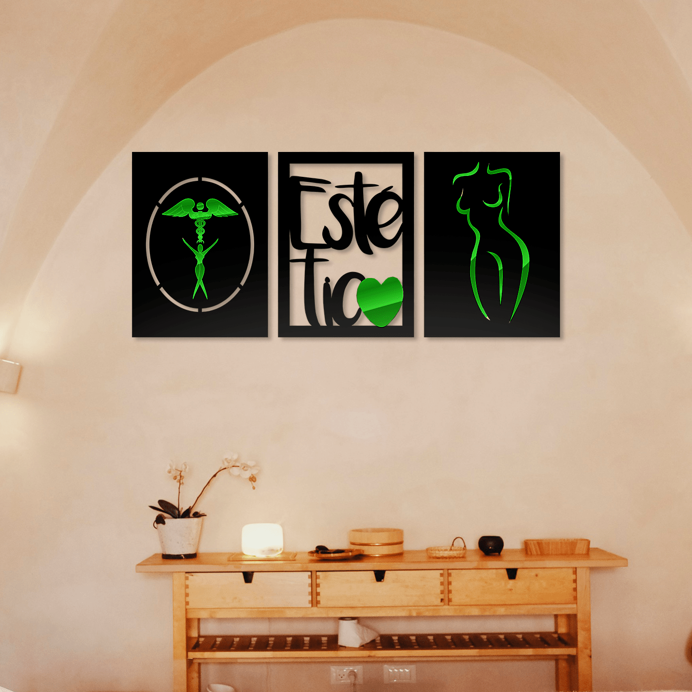 QUADROS DECORATIVOS ESTÉTICA - SIMBOLO ESTÉTICA CORPO - TEROM Laser