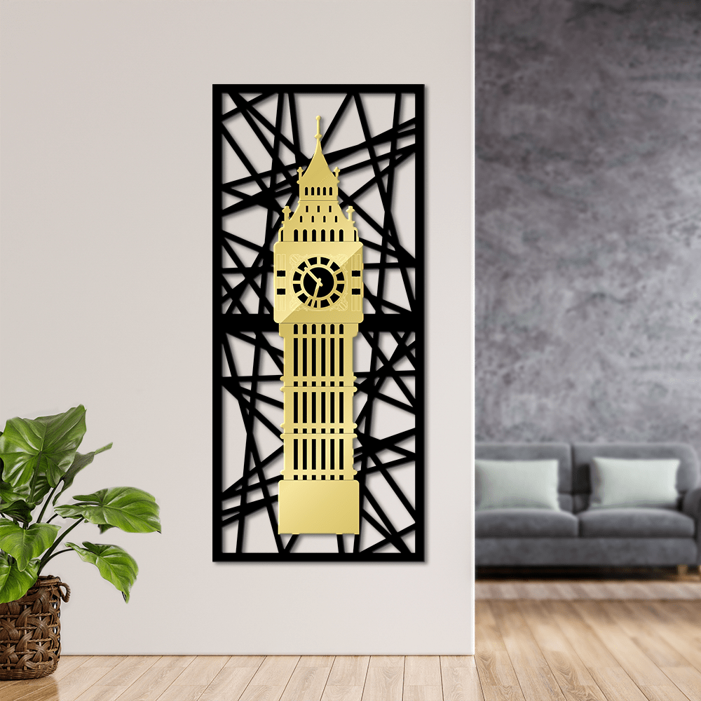 QUADRO RELÓGIO BIG BEN ABSTRATO - TEROM Laser